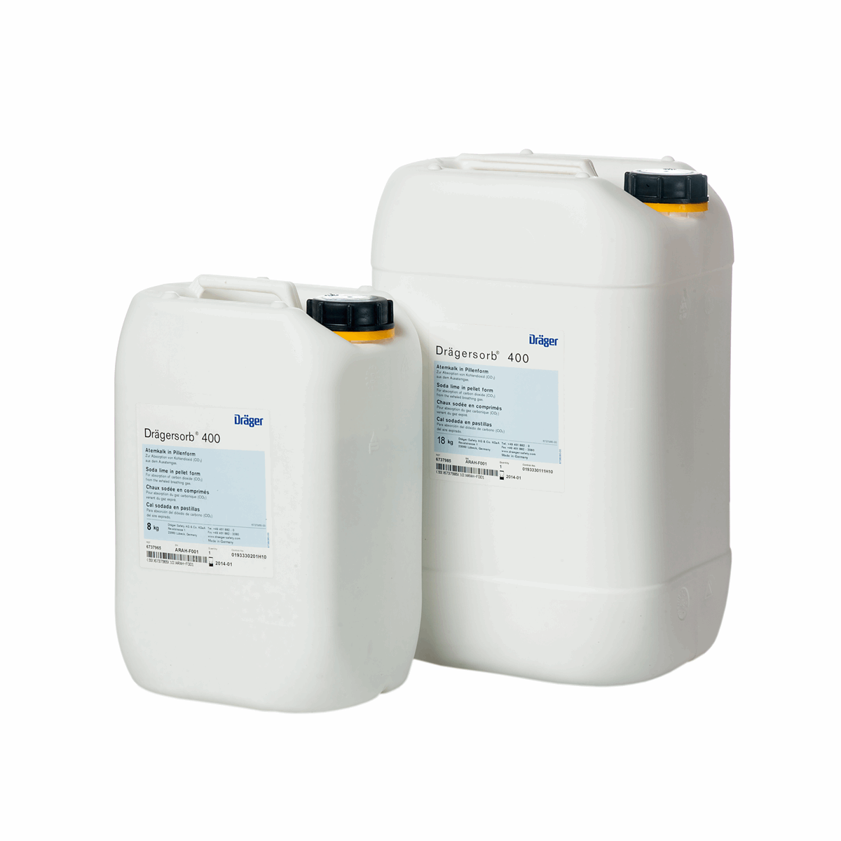 Dräger CO2 Absorber Drägersorb® 400 - 8 kg (6737965) - 18kg (6737925 ...